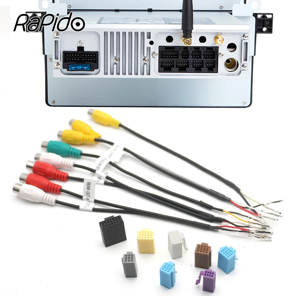 Universal 4 6 8 10 14pin Plug Connector 66p Car Stereo Android Navigation Multimedia Radio Rca ...