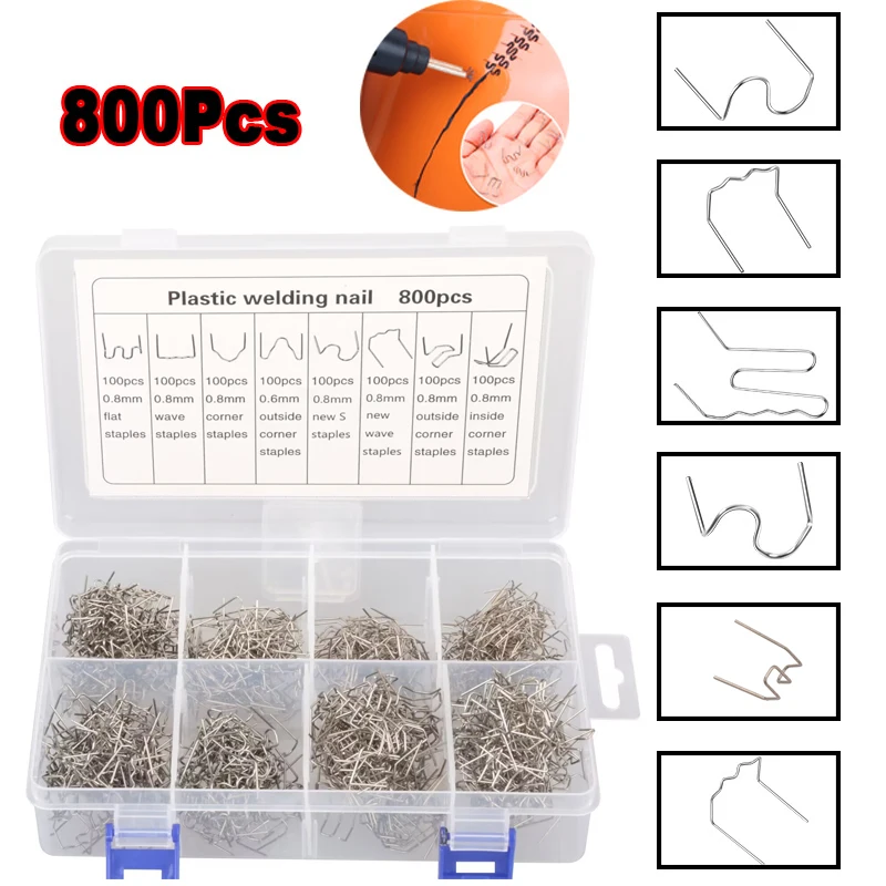 800/600/100PCS Hot Staples Plastic Welding Nail Welding Nail Pre Cut ...