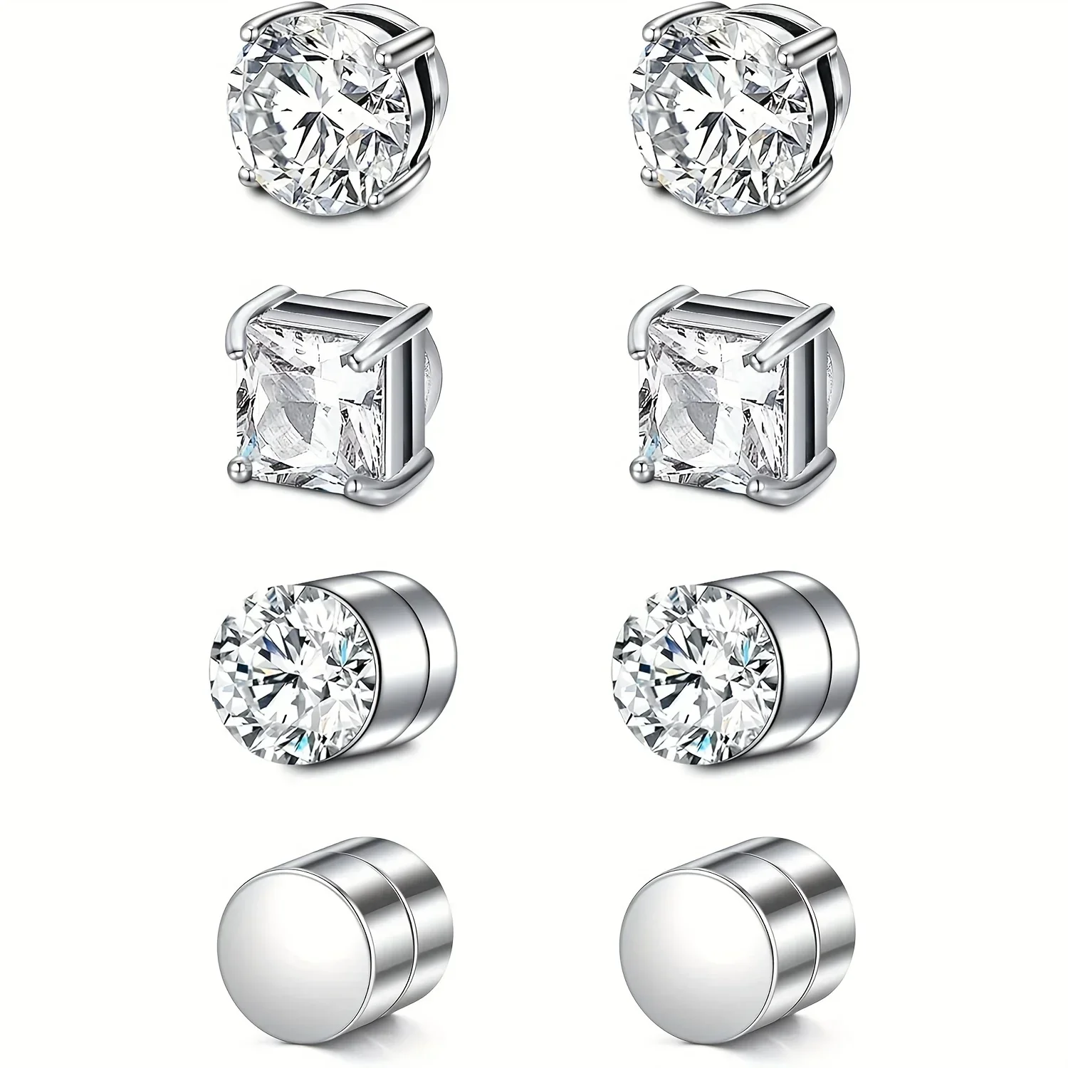 1-Pairs-Crystal-Strong-Magnetic-Ear-Stud-Clip-Earrings-for-Men-Women ...