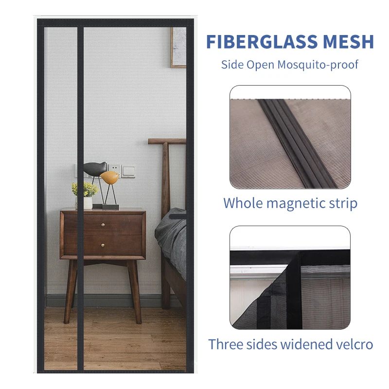 Side-Open-Magnetic-Door-Screen-Fiberglass-Mosquiteras-Para-Puertas ...