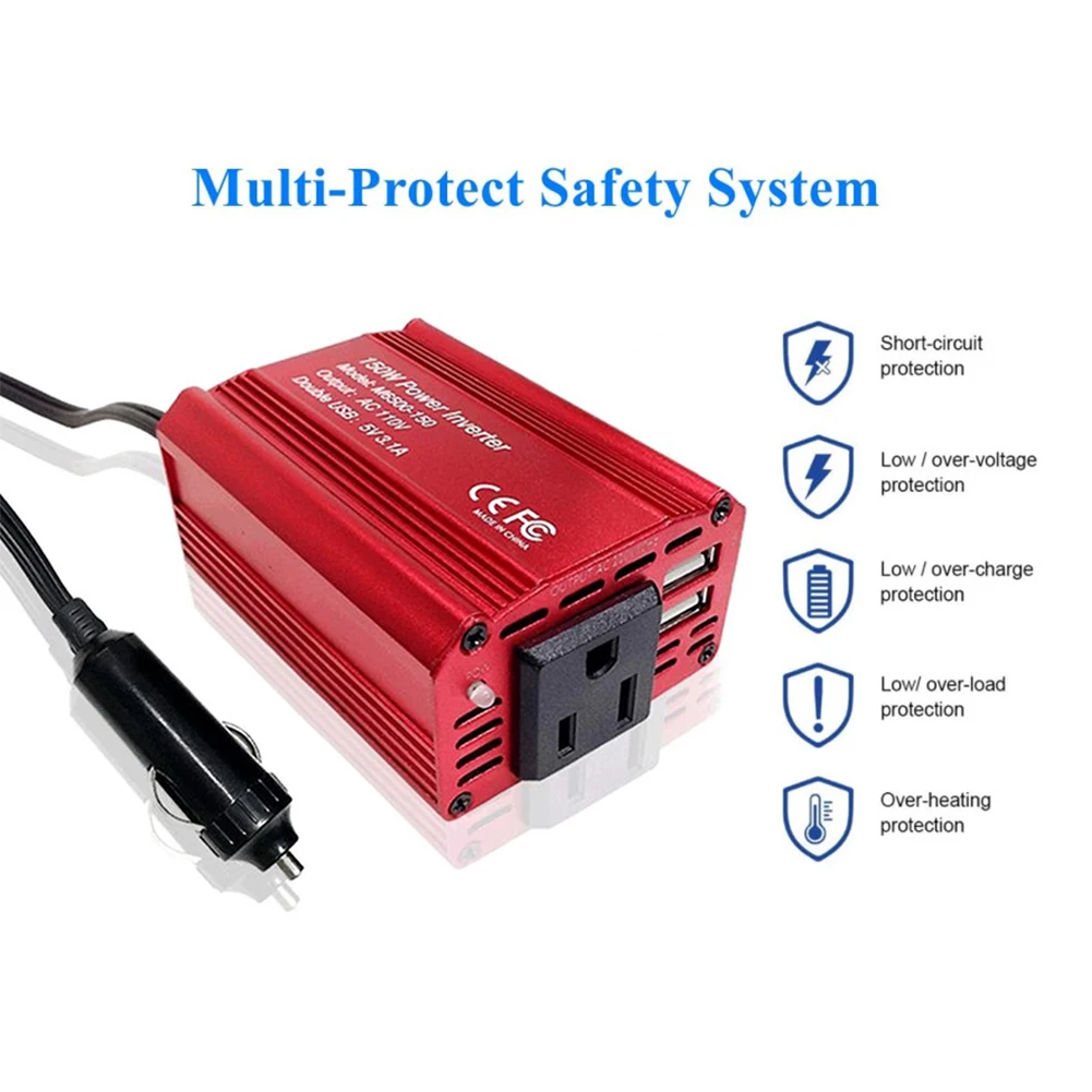 150W-Automobile-Inverter-Converter-Small-Portable-12V-110V-220V-Pure ...