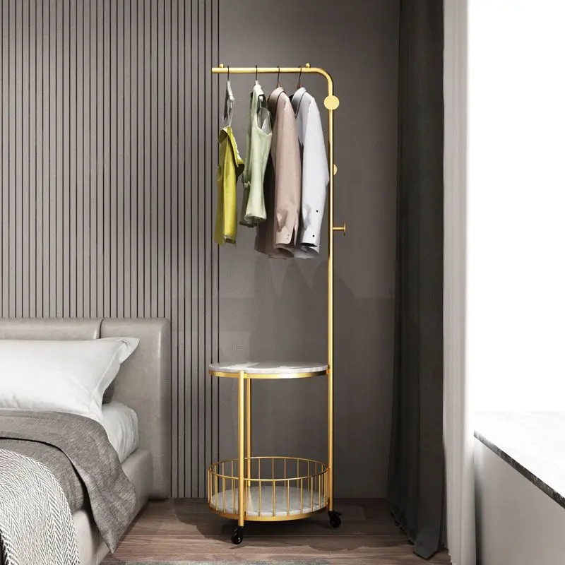 Wheeled movable simple floor to ceiling bedroom hanger household ...
