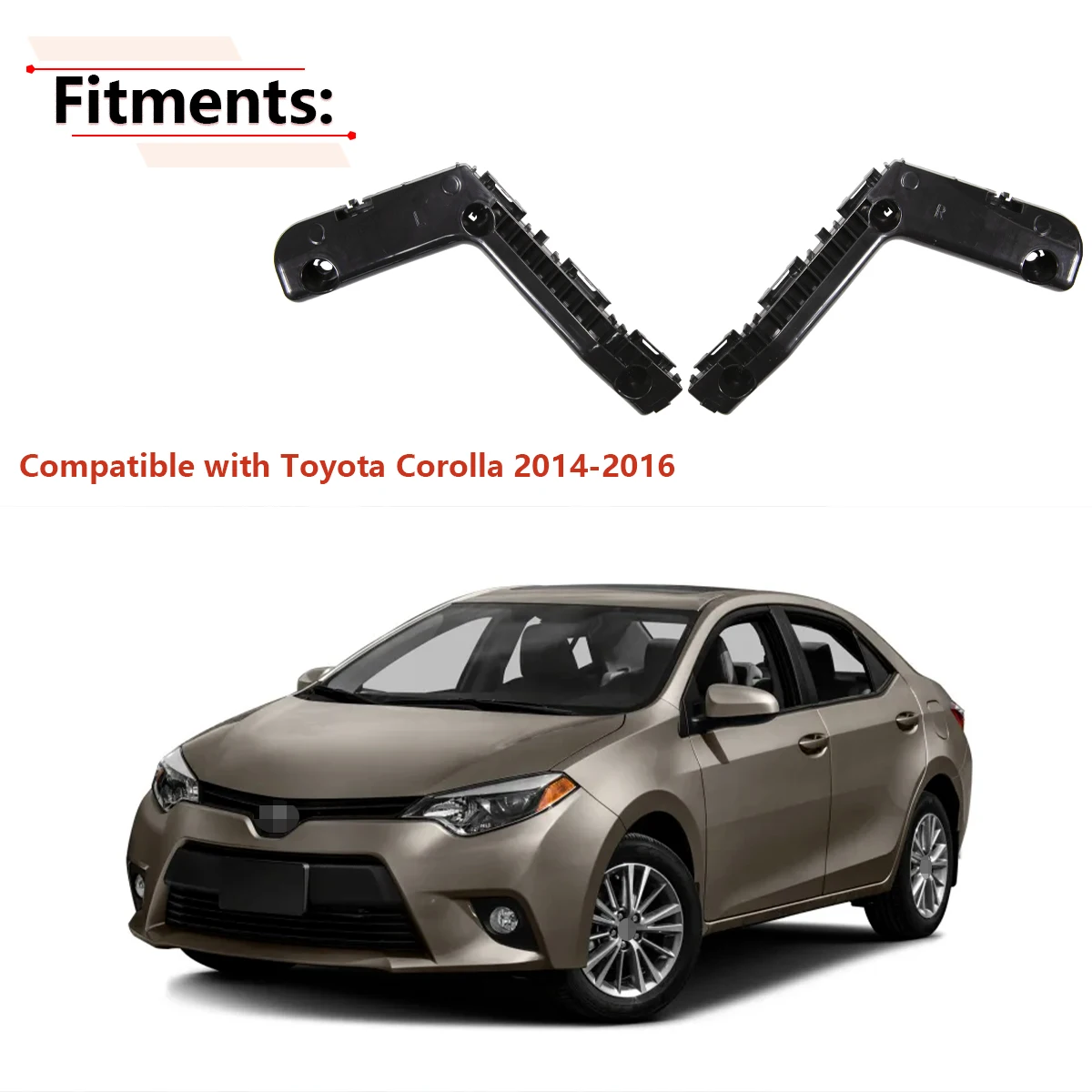 1-Pair-Front-Bumper-Support-Bracket-Retainer-For-Toyota-Corolla-2014 ...