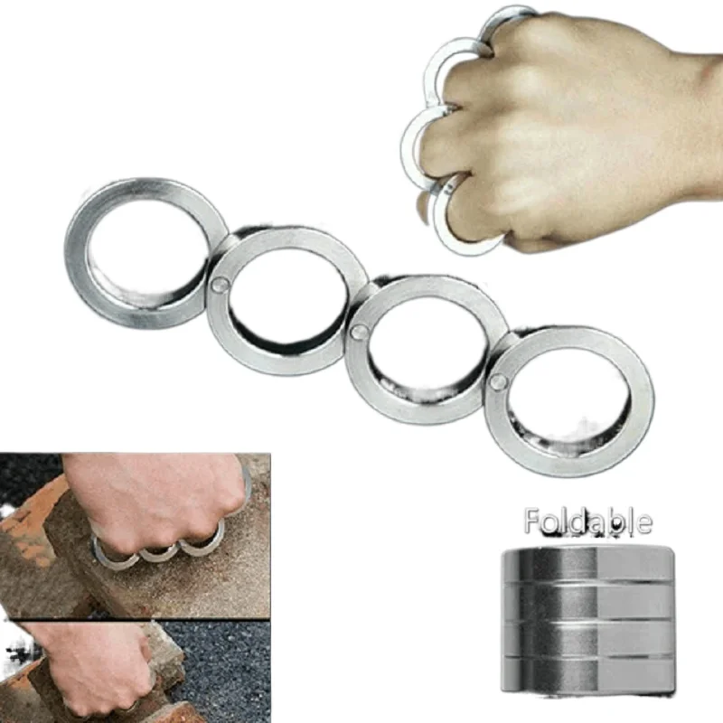 Outdoor-Rotatable-Folding-Stainless-Steel-Ring-Four-Finger-Tiger-Fist ...