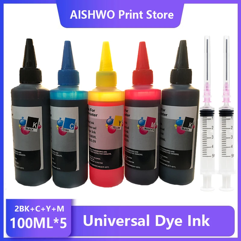 4Color-Universal-100ml-Refill-Dye-Ink-Kit-for-Epson-for-Canon-for-HP ...