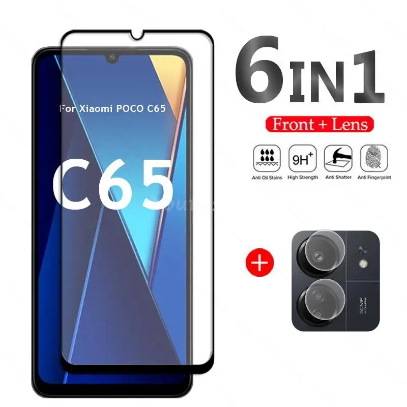 For-Xiaomi-POCO-C65-Glass-POCO-C65-Tempered-Glass-Full-Cover-Screen ...