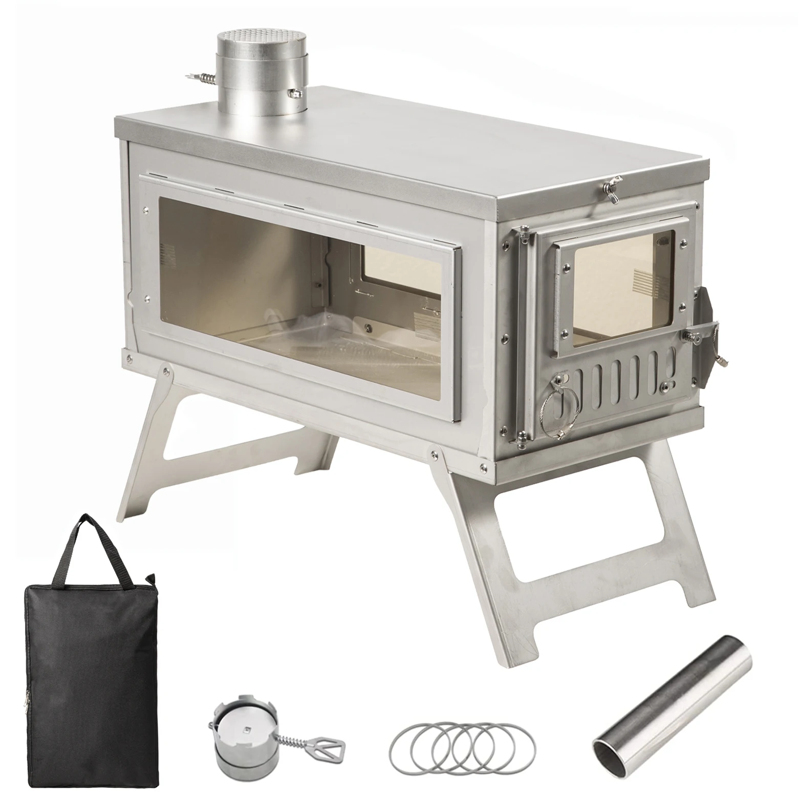 Portable-Camping-Tent-Stove-Ultralight-Stainless-Steel-Foldable-Wood ...