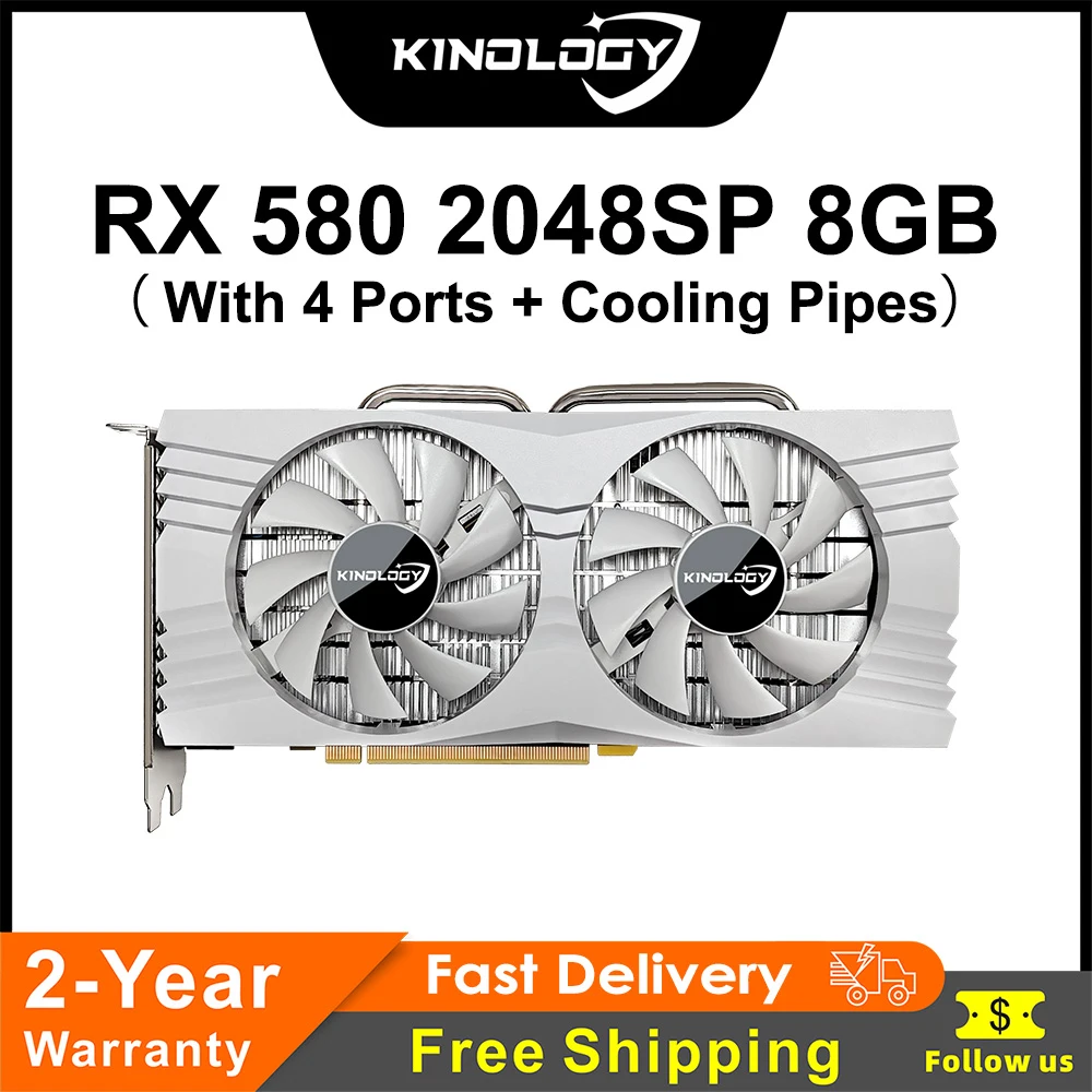 Kinology-AMD-Radeon-RX580-8G-Graphics-Cards-GDDR5-Memory-Video-Gaming ...
