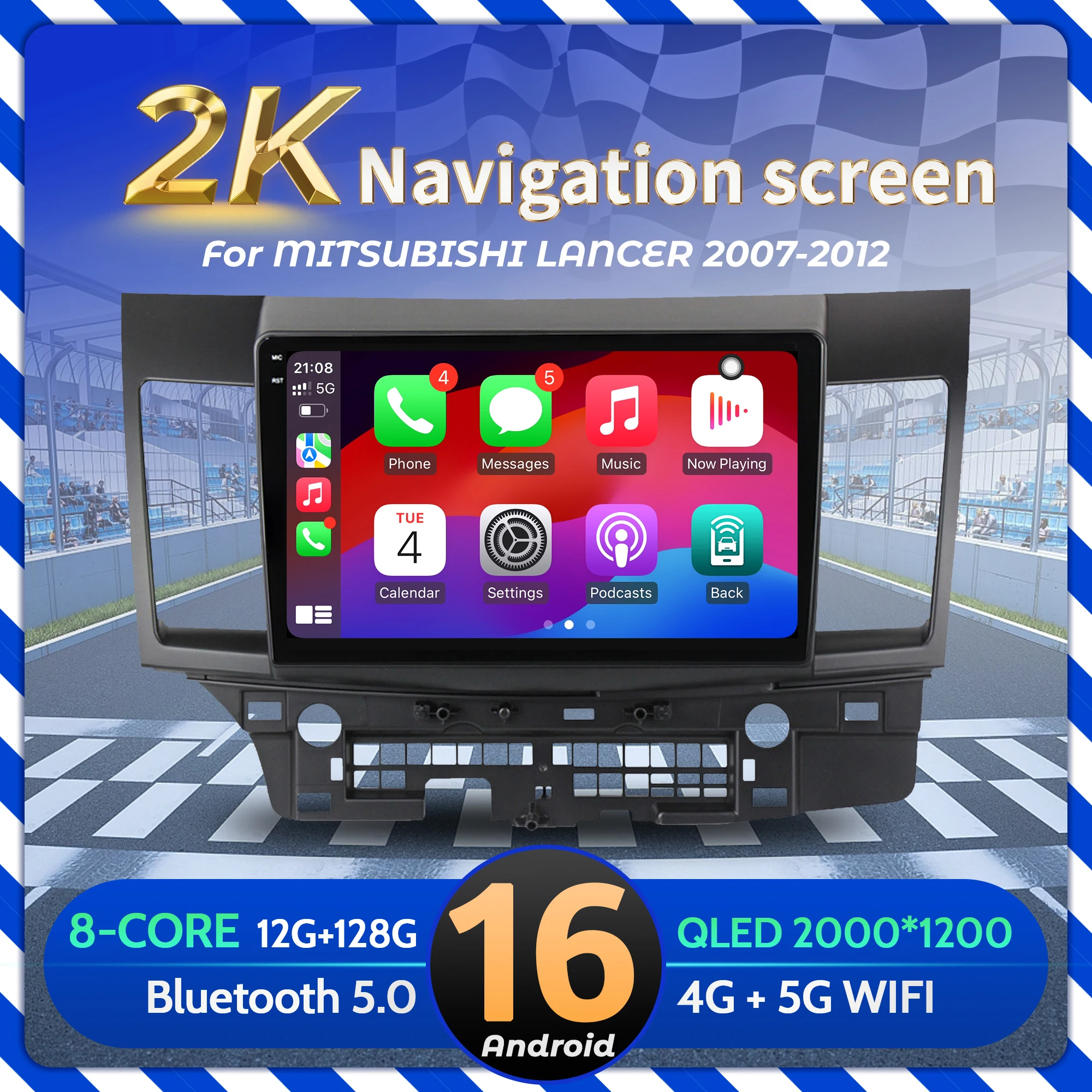 10 inch For MITSUBISHI LANCER 2007-2012 Car Radio Android 16 Multimedia ...