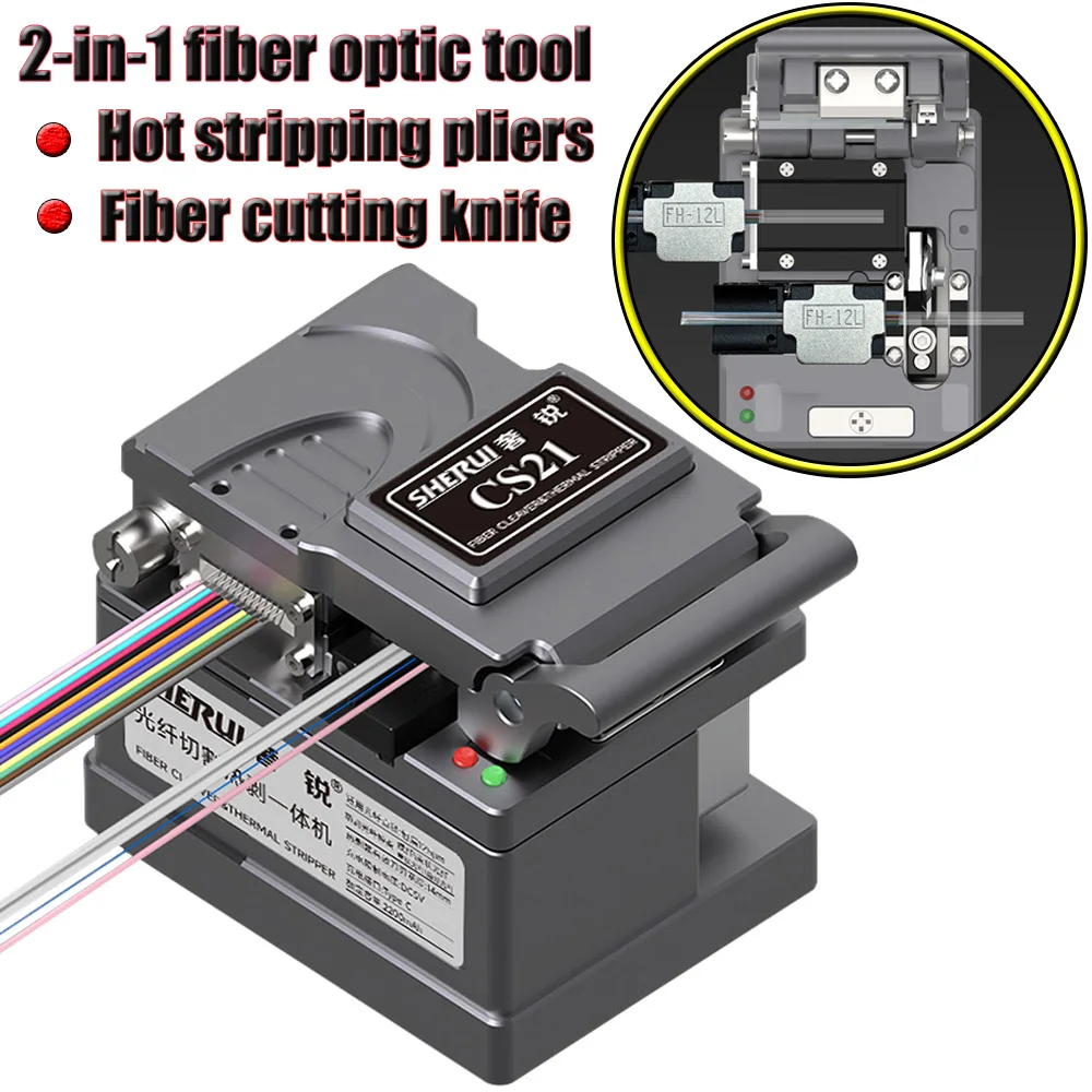 Fiber Thermal Stripper Pliers Optical Cutter Knife Ribbon Fiber Cleaver ...
