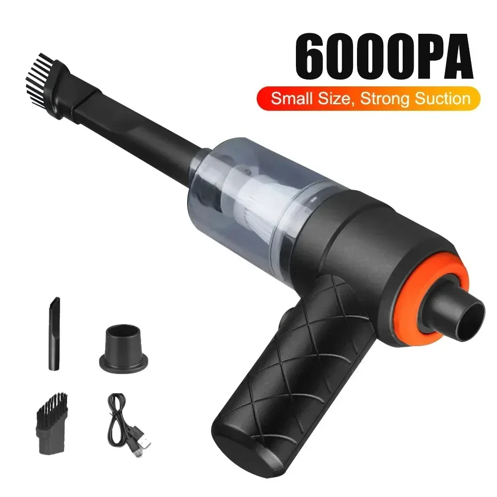 Portable Car Vacuum Cleaner 6000PA Mini Wireless Cleaner Handheld Auto ...