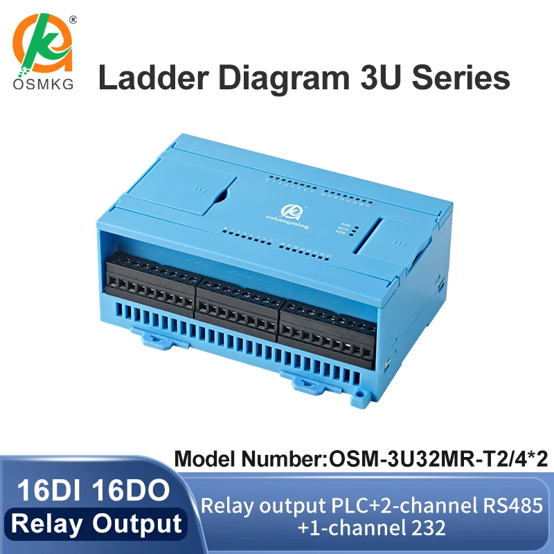 oshangming 16 Input 16 Relay Output PLC RS485 RS232 Modbus Rtu ladder ...