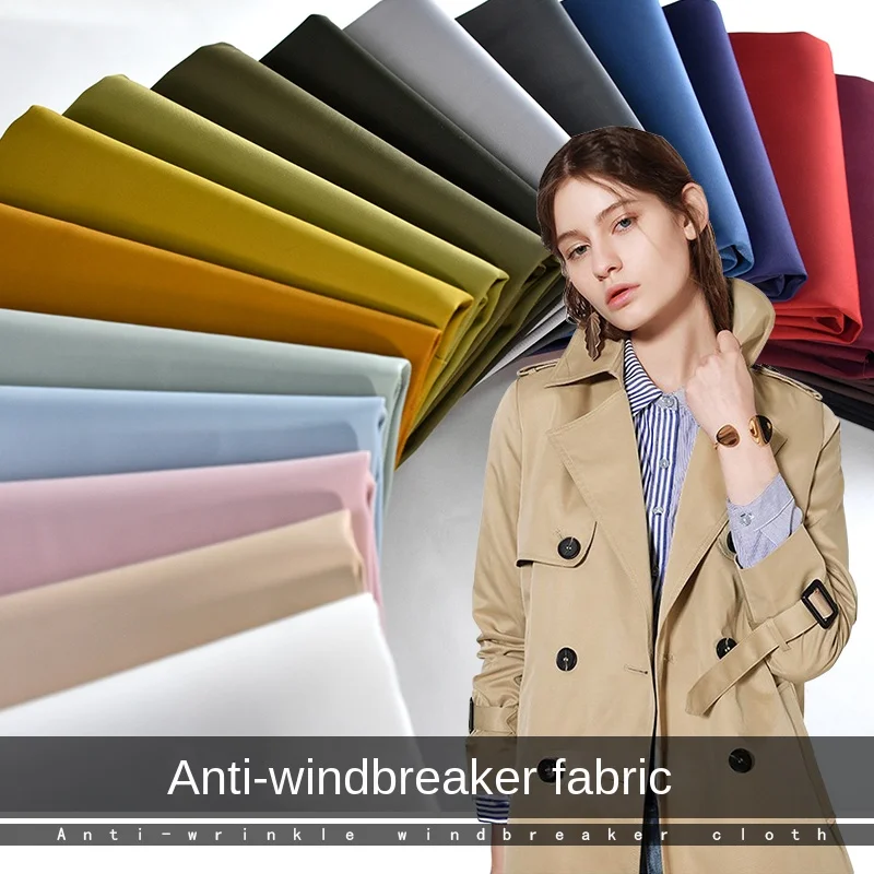 Twill-Memory-Trench-Fabric-Cloth-Jacket-Windproof-Pure-Polyester ...