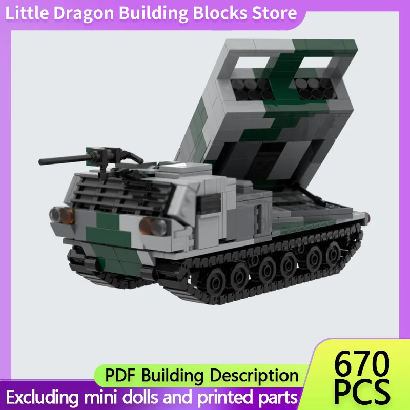 M270 MLRS Modern Military Tanks Model MOC Building Bricks War Equipment ...