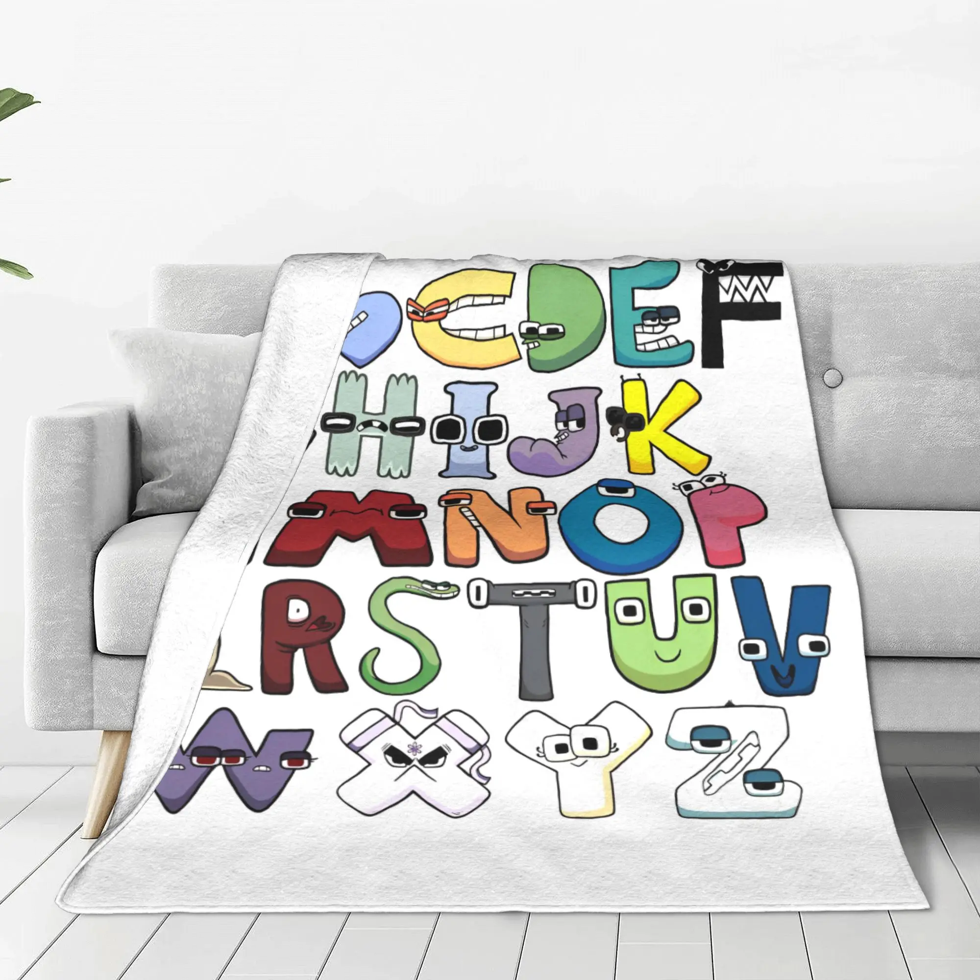 Alphabet Lore English Cartoon Plush Blankets Villain Letter ABC Novelty ...