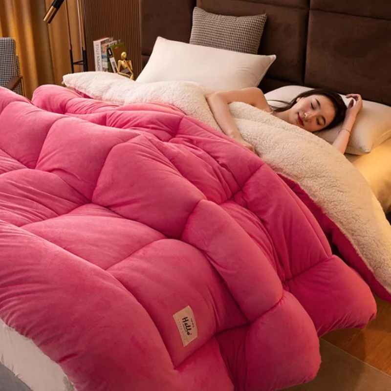 Winter-Bed-Blankets-Soft-Cashmere-Wool-Quilt-Thicken-Warm-Comforter ...