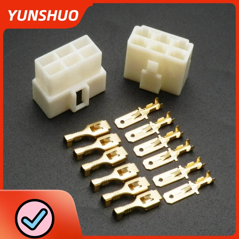 10PCS 1 2 3 4 6 8 Way 6.3mm Electrical Multi Plug Connector Terminal ...