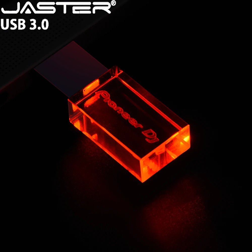 Crystal-USB-3-0-Flash-Drive-128GB-Colorful-LED-Pen-Drive-64GB-Pioneer ...