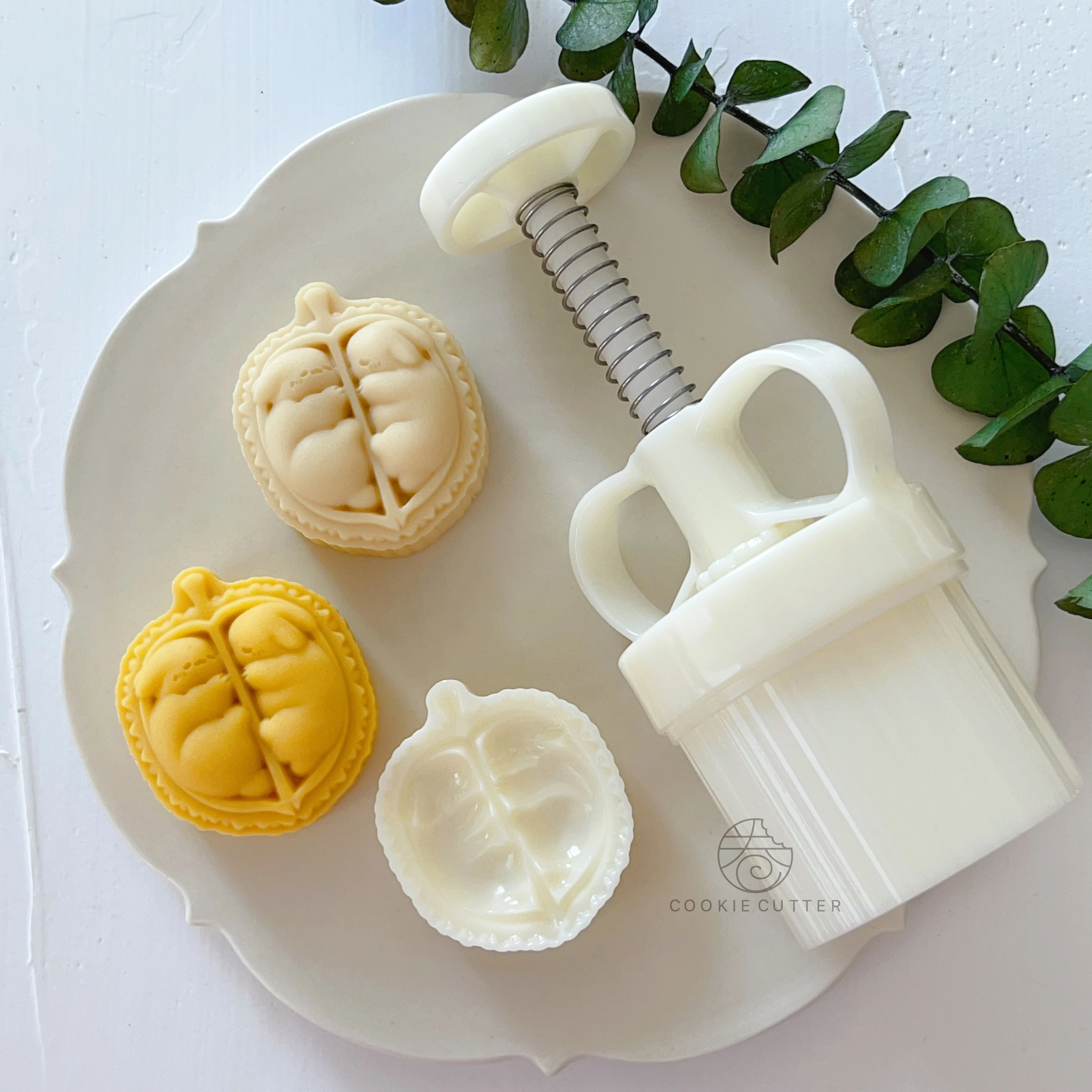 50g-Creative-Mooncake-Press-Mould-Frame-Durian-Shape-Rabbit-Pattern ...