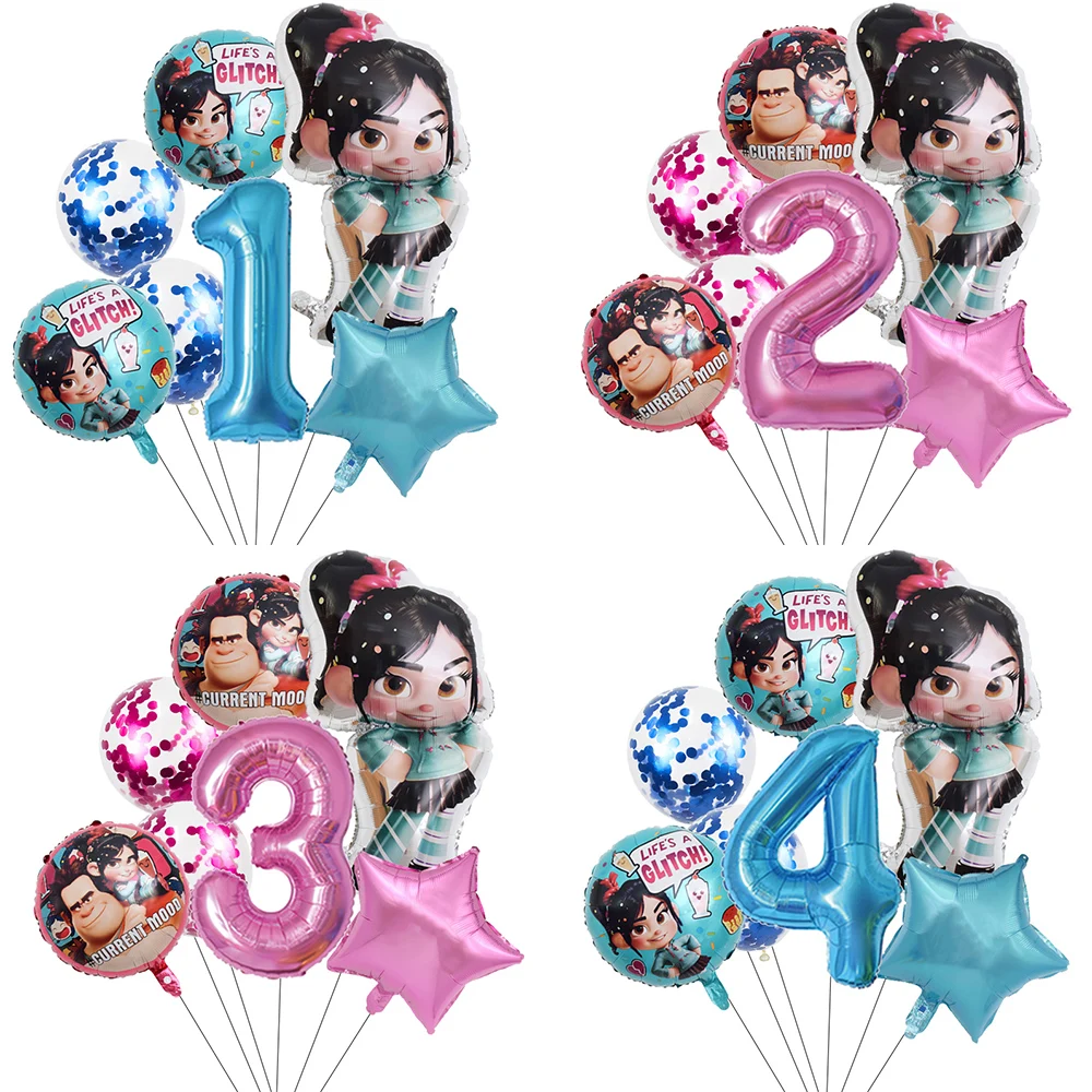 1set Disney Wreck-It Ralph Party Balloons Vanellope Balloons 32" Number ...