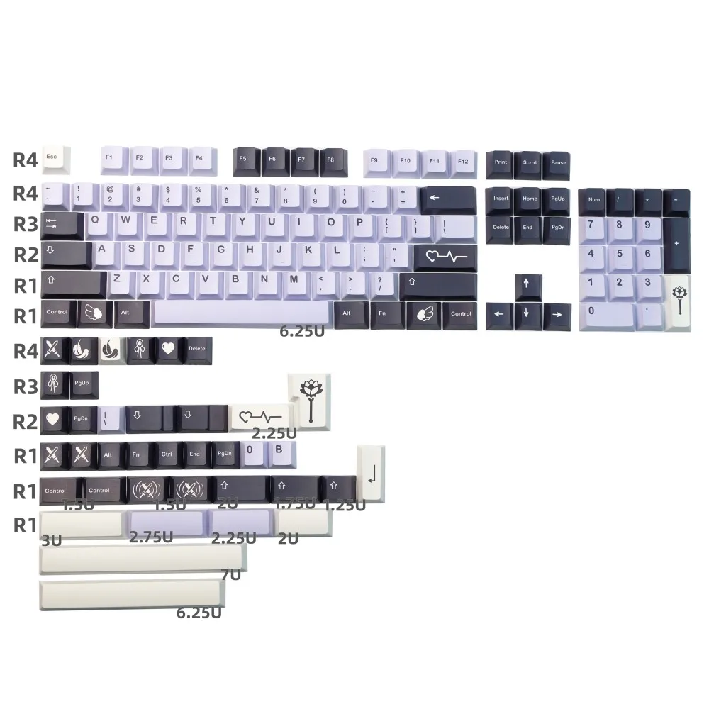 Gmk Tenshi Keycap Mechanical Keyboard Pbt Full 140 Keys Cherry Profile ...