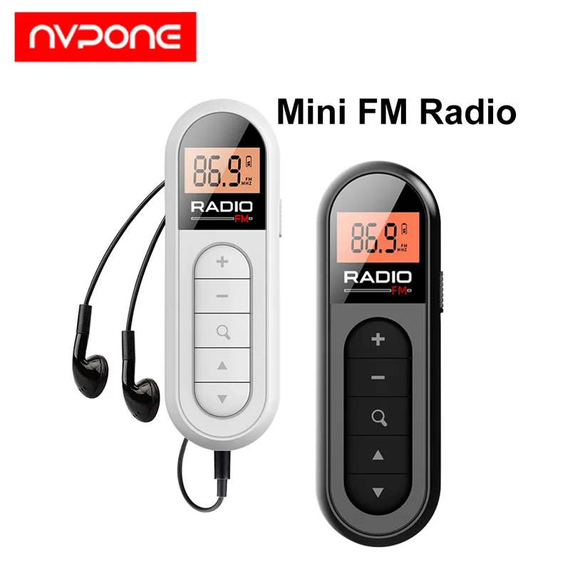 Portable Mini Pocket Clip FM Radio Backlight LCD Display with 3.5mm ...