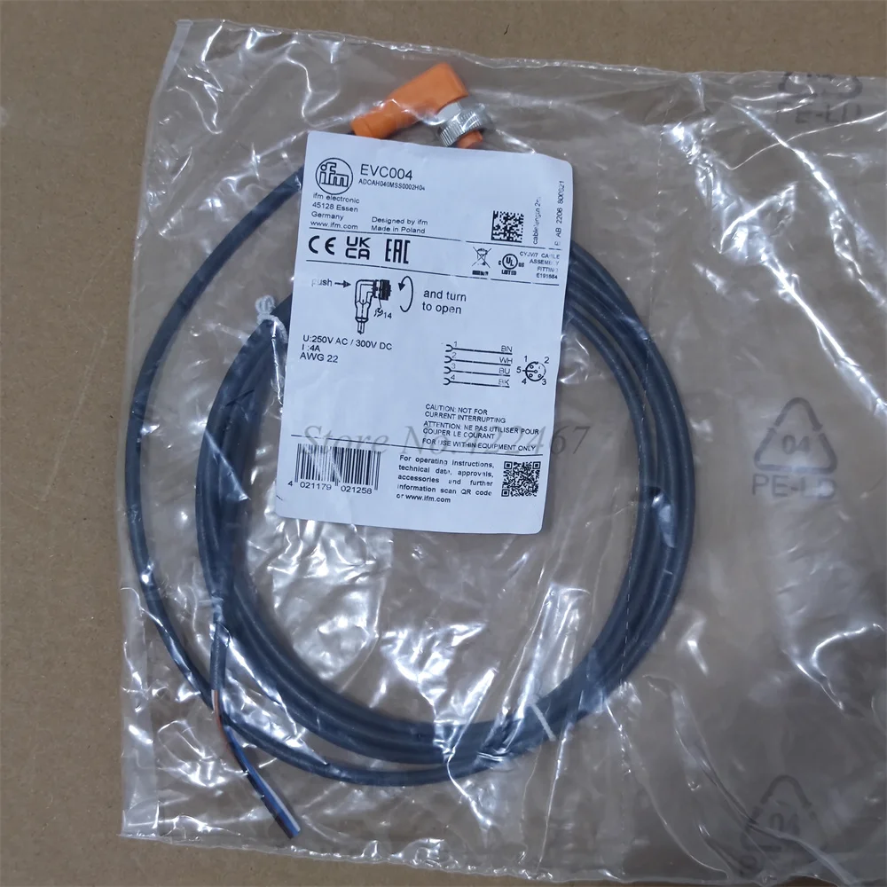 1PCS-IFM-New-Original-Genuine-Connecting-Cable-with-socket-EVC004 ...
