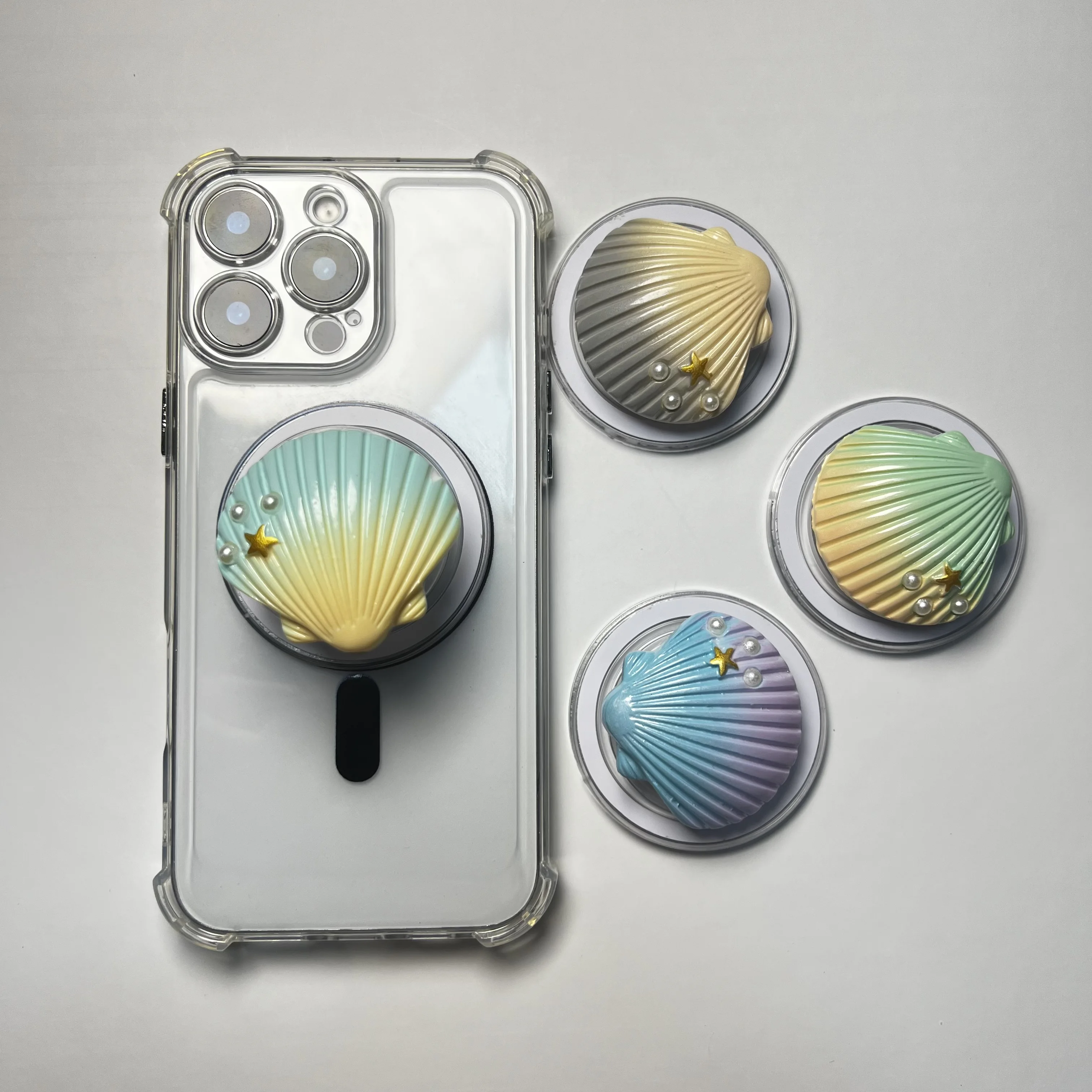 Korean Cute Colorful 3D Conch Cowry Phone Holder Griptok Support For ...