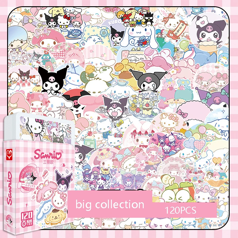 120pcs Kawaii Stickers Cute Sanrio Stickers Cinnamoroll Self-adhesive ...