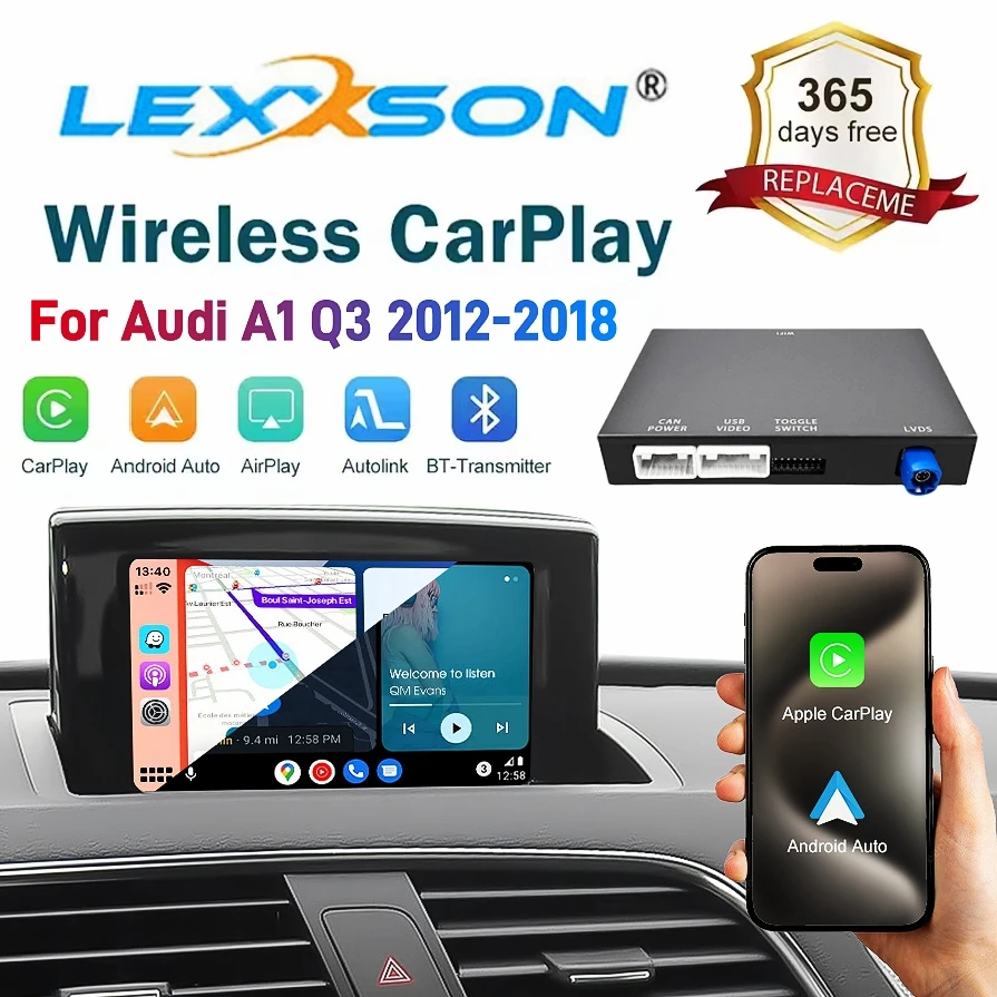 LEXXSON Wireless CarPlay Android Auto Interface Adapter for Audi A1 Q3 ...