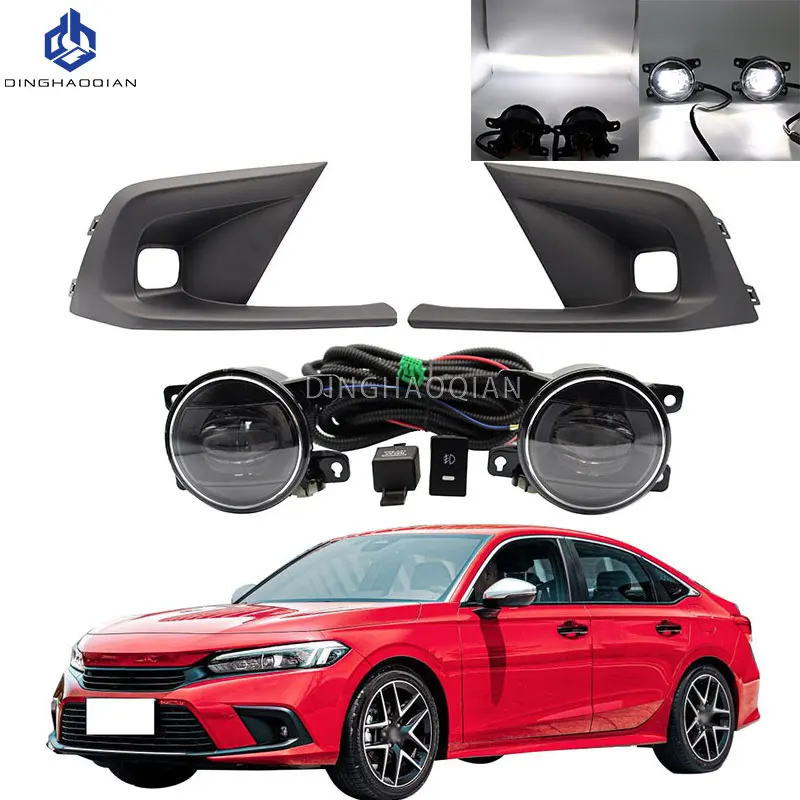 1 Pair Car Front Bumper LED Fog Lights Assembly Driving Lamp Foglight ...
