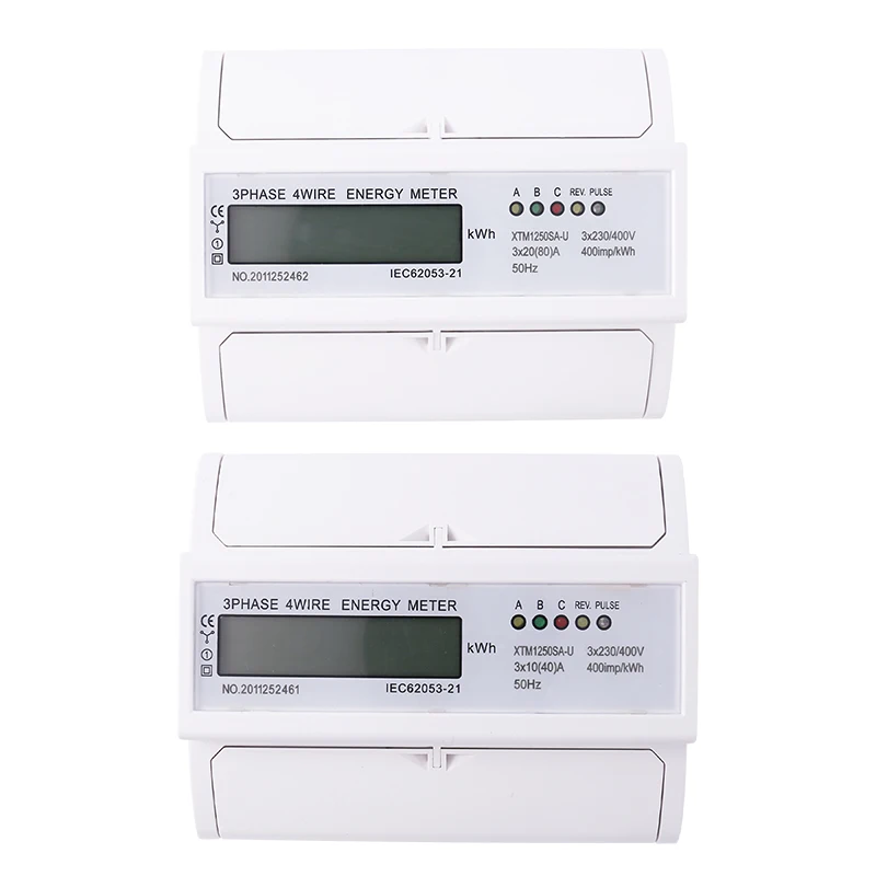 3 Phase 4 Wire Electric Digital Kwh Energy Meter Lcd Three Four Wire ...