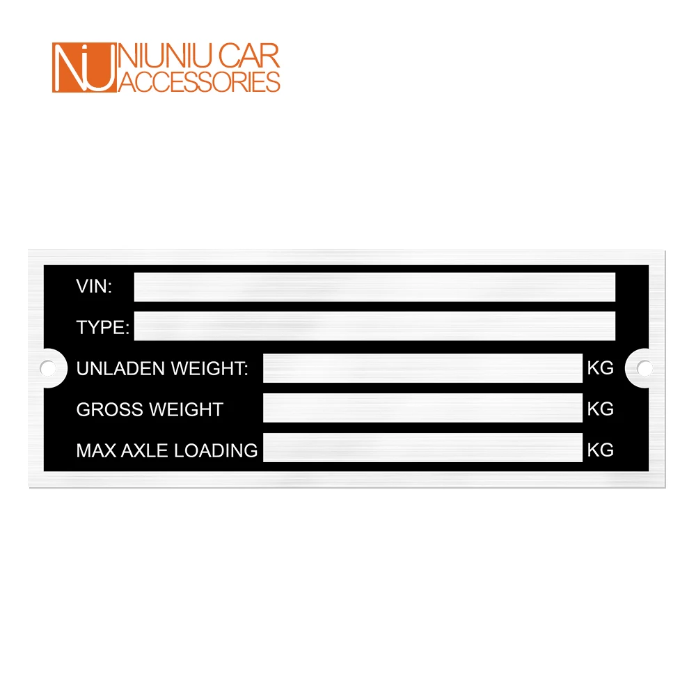 Aluminum Blank or Engraved Trailer Vehicle ID Plant VIN Chassis Plates ...
