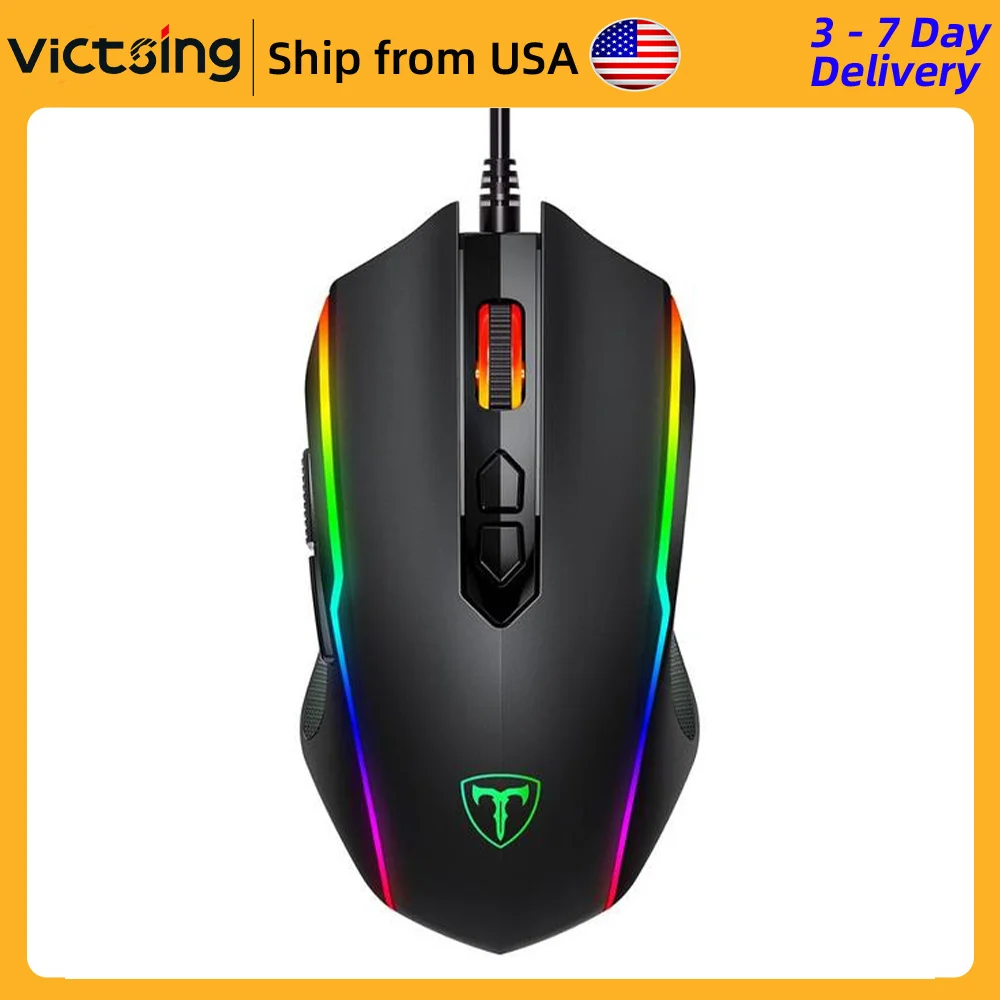 VicTsing T16 Wired Gaming Mouse 8 Programmable Button 7200 DPI USB ...