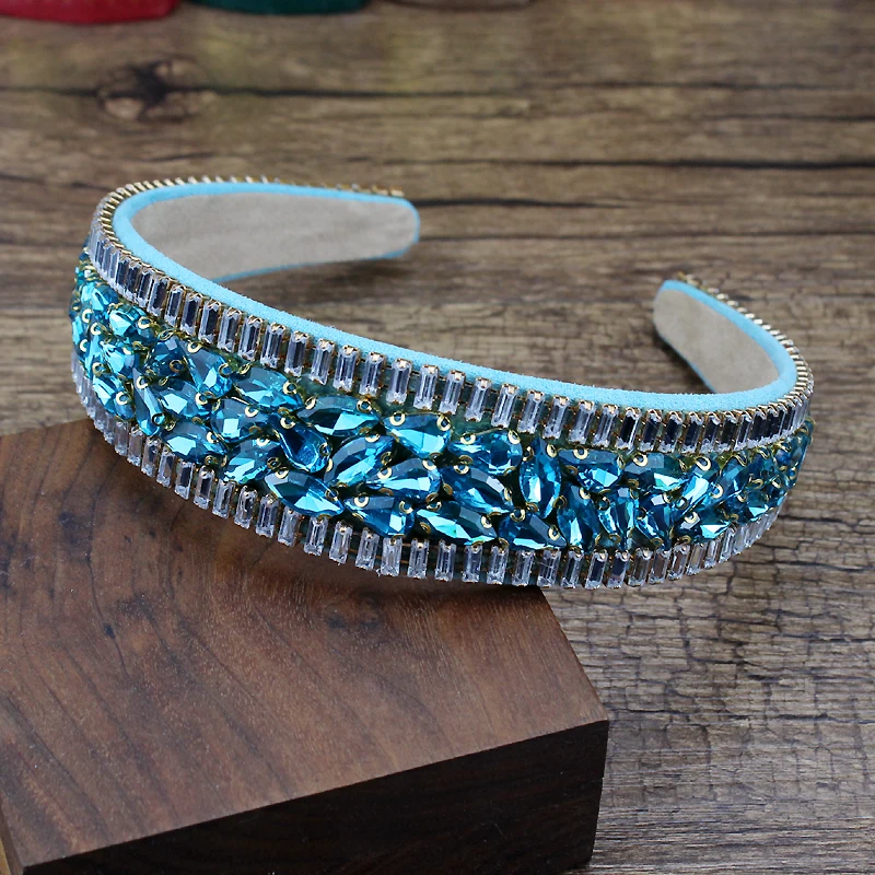 AB-Azul-Verde-Cristal-Completo-Luxo-Headbands-para-As-Mulheres-Diamante ...
