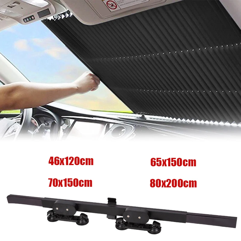 4 Sizes Car Windshield Sunshade Curtain Retractable Anti UV Car ...