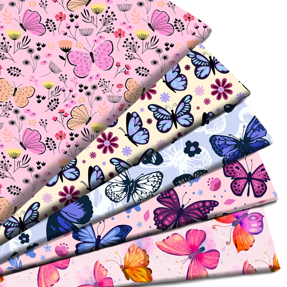 50*145cm Butterfly Patchwork Printed Polyester Cotton Fabric for Tissue ...