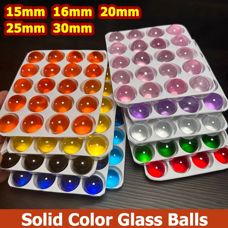 1-10pc 15/16/20/25/30mm Pretty Solid Color Glass Balls Crystal Ball Red ...