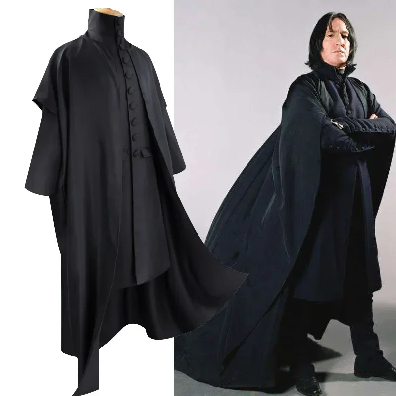 Professor Severus Snape Cosplay Costume School Black Cloak Shirts Suits ...