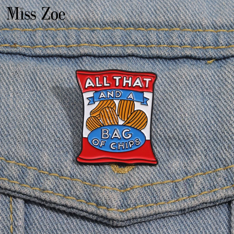 ALL THAT AND A BAG OF CHIPS Enamel Pins Custom Potato Chips Food ...