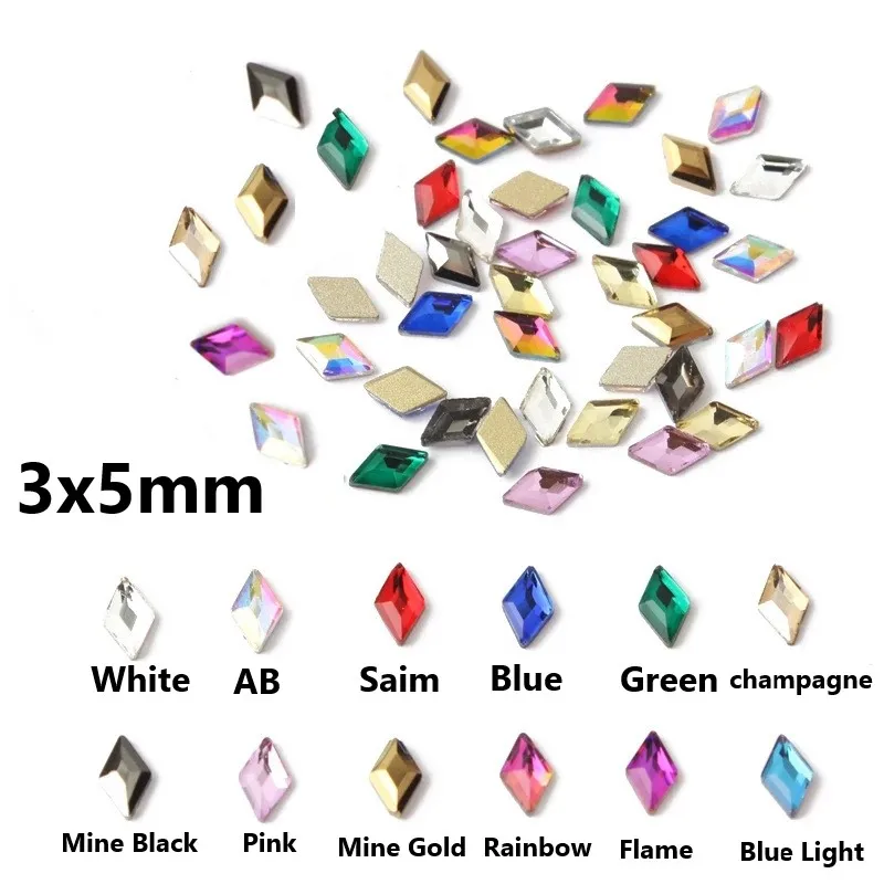 wholesale-rhombus-3-5mm-mini-Flat-Back-Nail-Rhinestone-Special-Shaped ...