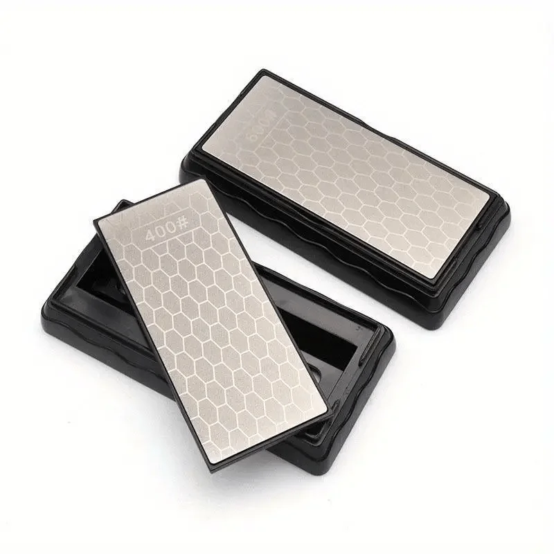 Double-Sided Emery Honeycomb Sharpening Stone with Non-Slip Base, 400/ ...