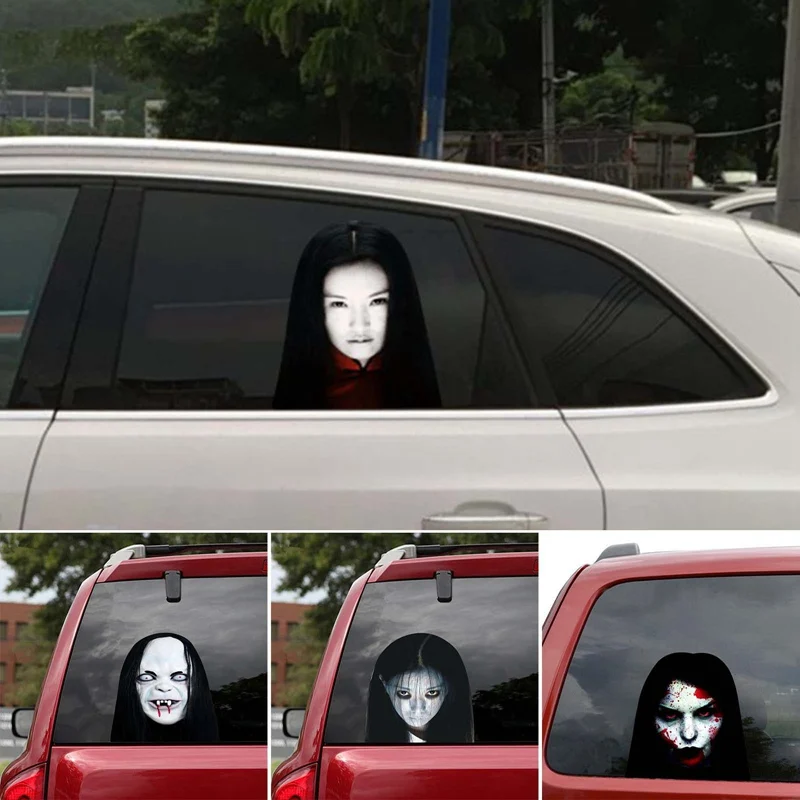 Creative-PVC-Reflective-Horror-Face-KK-Car-Sticker-Rear-Window-Decal ...