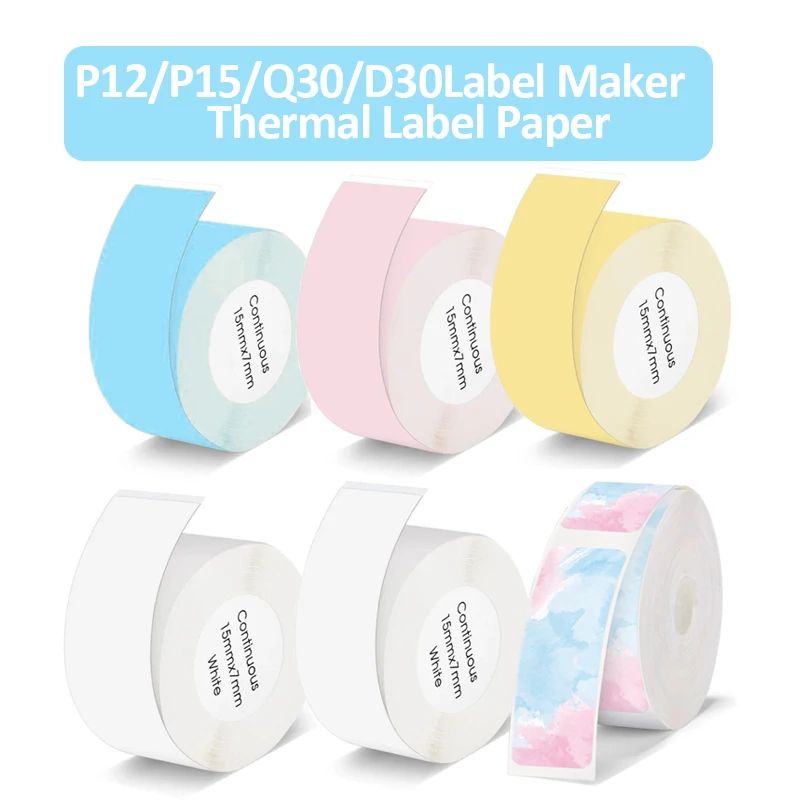 P12-P15-Thermal-Paper-Roll-Continus-Label-Tape-15mm-7m-Self-Adhesive ...
