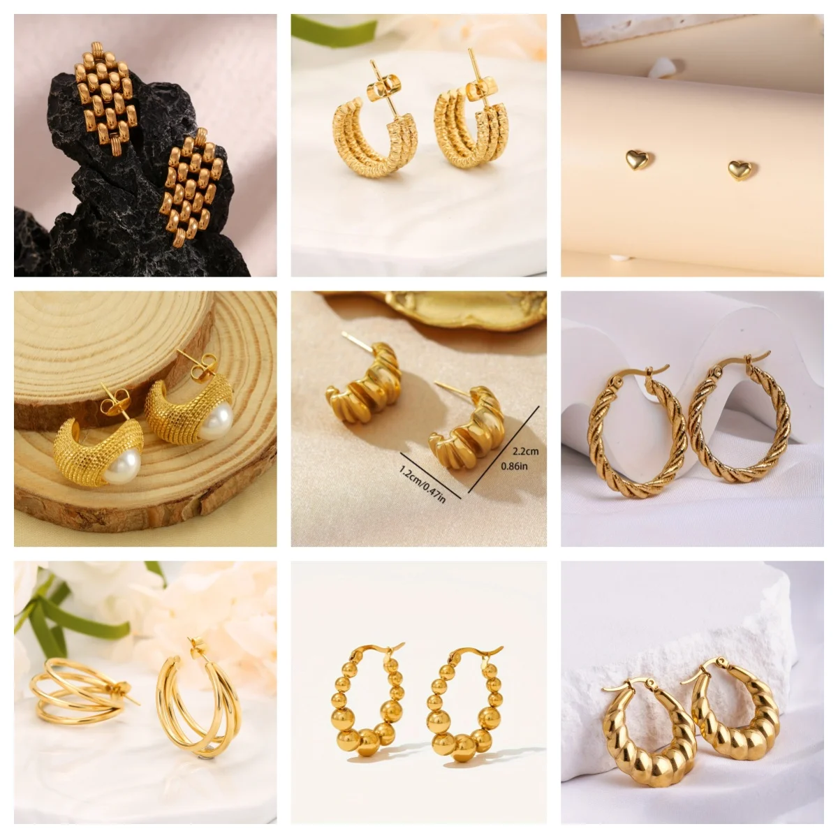 A-pair-of-stainless-steel-fashion-trend-ear-studs-for-work-dating-and ...