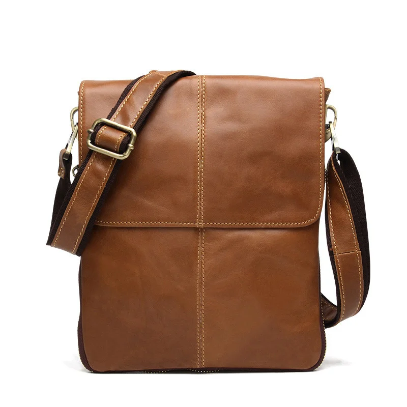 Genuine-Leather-Men-Bags-Male-Cowhide-Flap-Bag-Casual-Shoulder ...