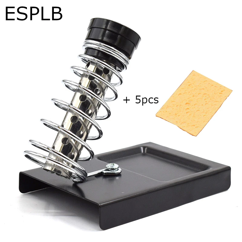 Double Tube Spring Soldering Iron Stand Holder with 5pcs Sponges for ...