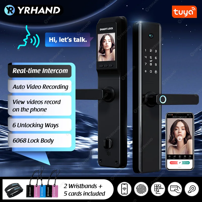 YRHAND-Tuya-Wifi-Video-intercom-Waterproof-Fingerprint-Smart-Lock-Electronic-Intelligent ...