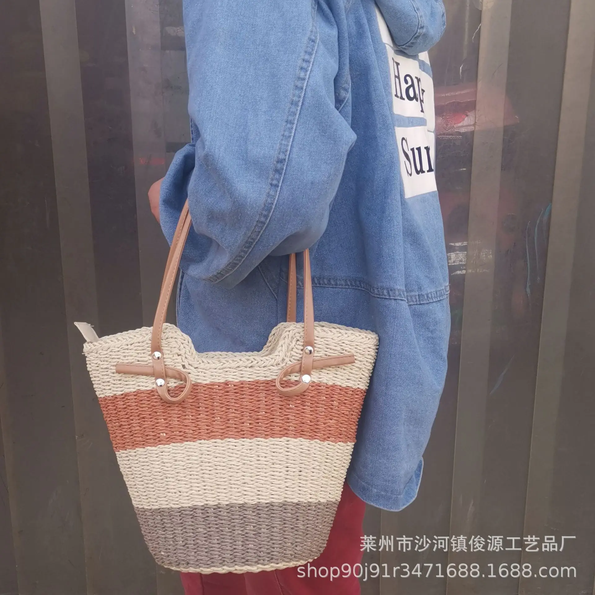 Summer-vacation-style-casual-bag-beach-digging-woven-bag-fashion ...