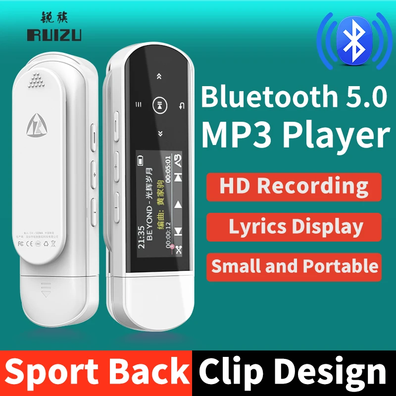 Ruizu Clip Mp3 Player RUIZU 64GB Clip MP3 Player With Bluetooth 5.3 ...